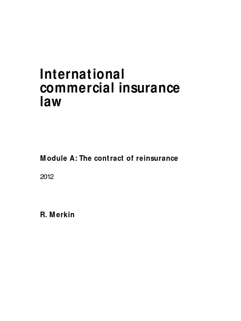 Icil Section A Pdf Reinsurance Insurance