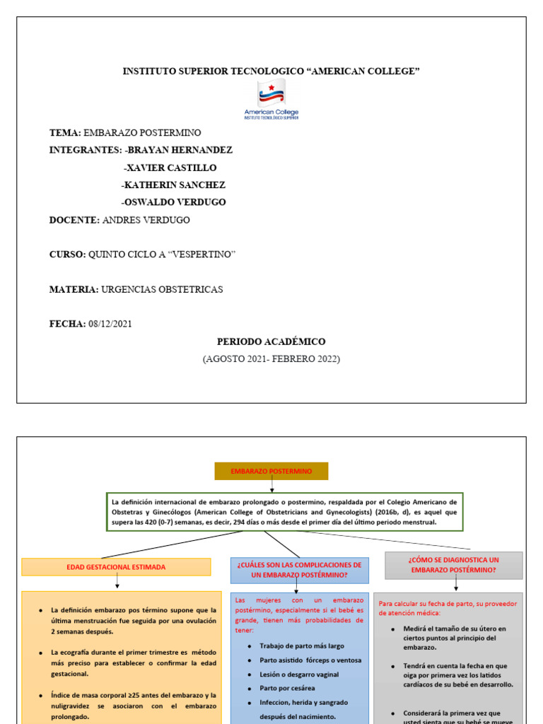 EL PARTO POSTERMINO | PDF | Parto | El embarazo
