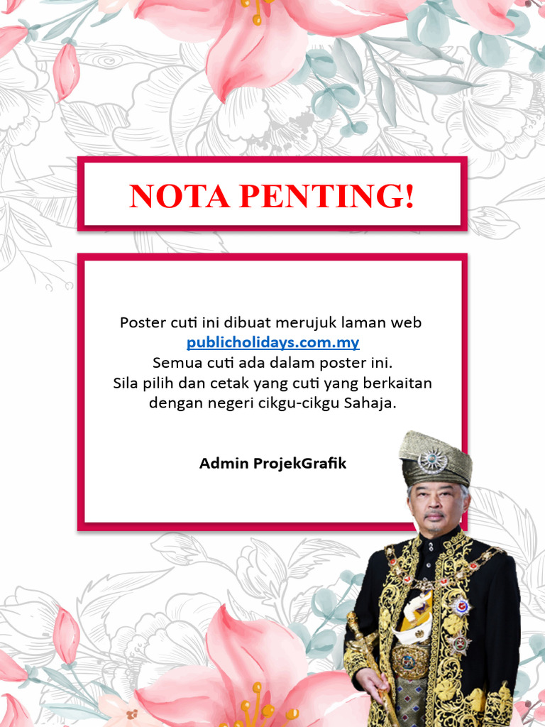 7) Poster Cuti YDP & Hari Hol | PDF