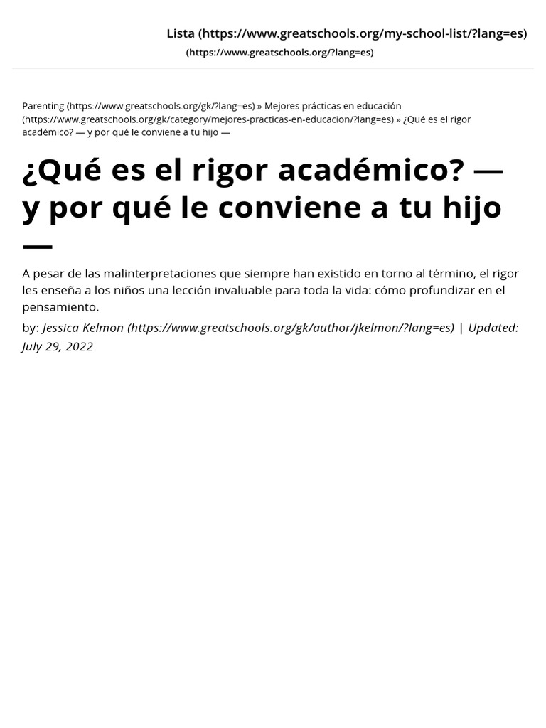 ¿Qué es el rigor académico y por qué le conviene a tu hijo ...
