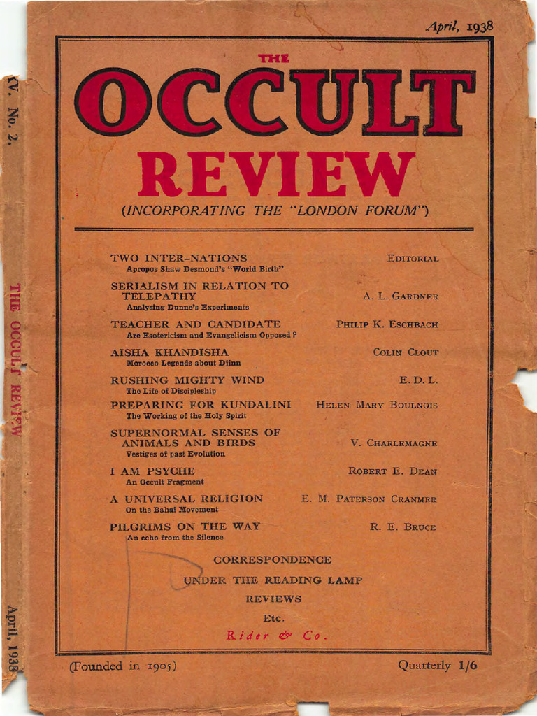 Occult Review v65 n2 Apr 1938 | PDF | Helena Blavatsky | Esotericism