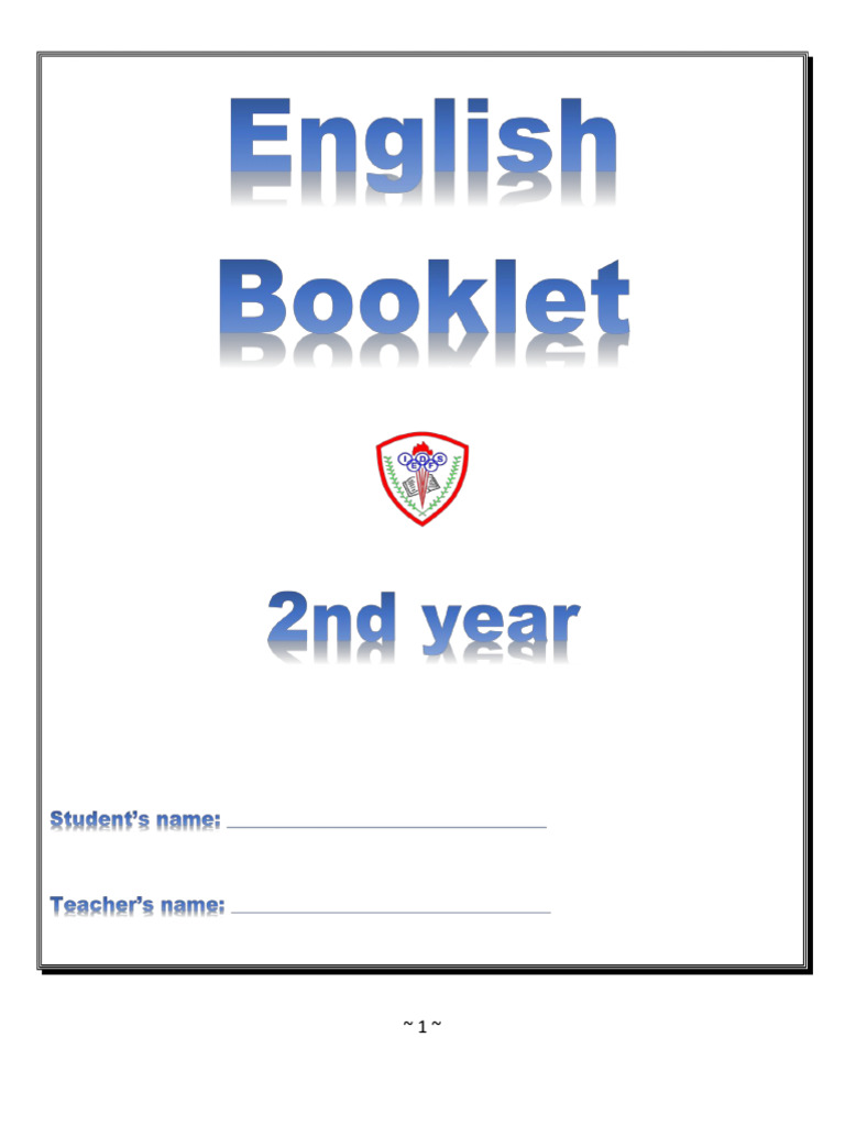 English Booklet 2do Año 2024 | PDF