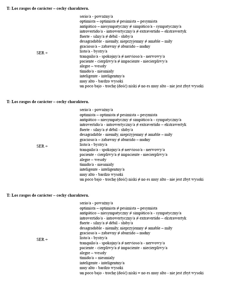 Rasgos de Caracter | PDF