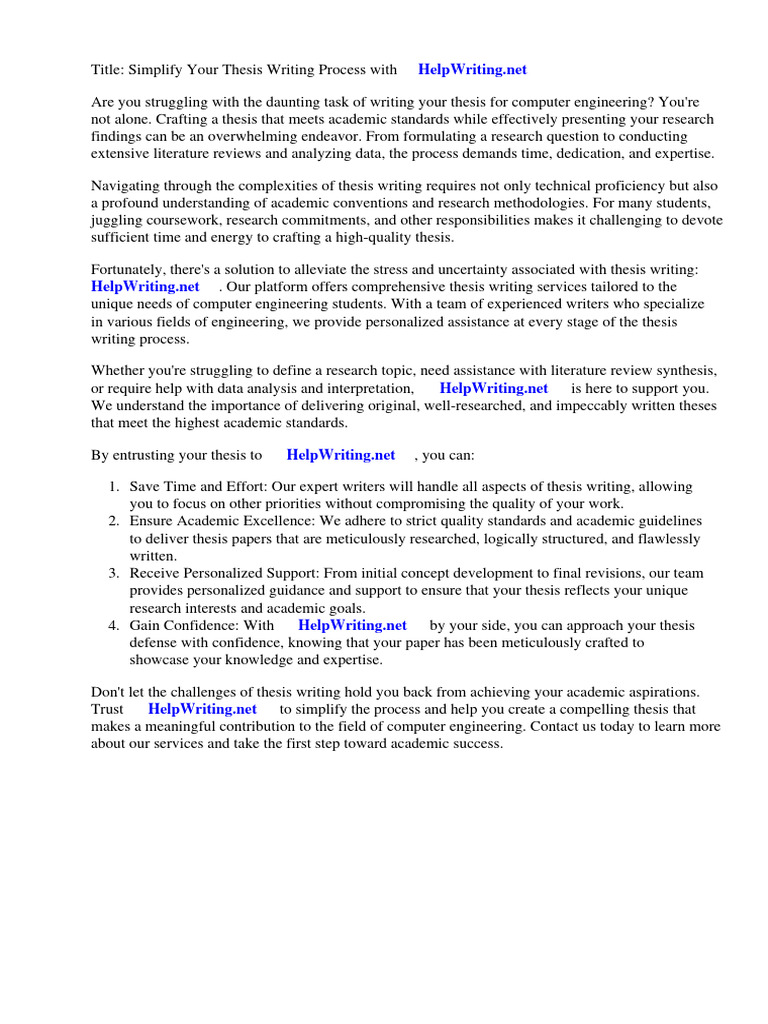 Sample Thesis For Computer Engineering | Download Free PDF | Computer Science | Thesis