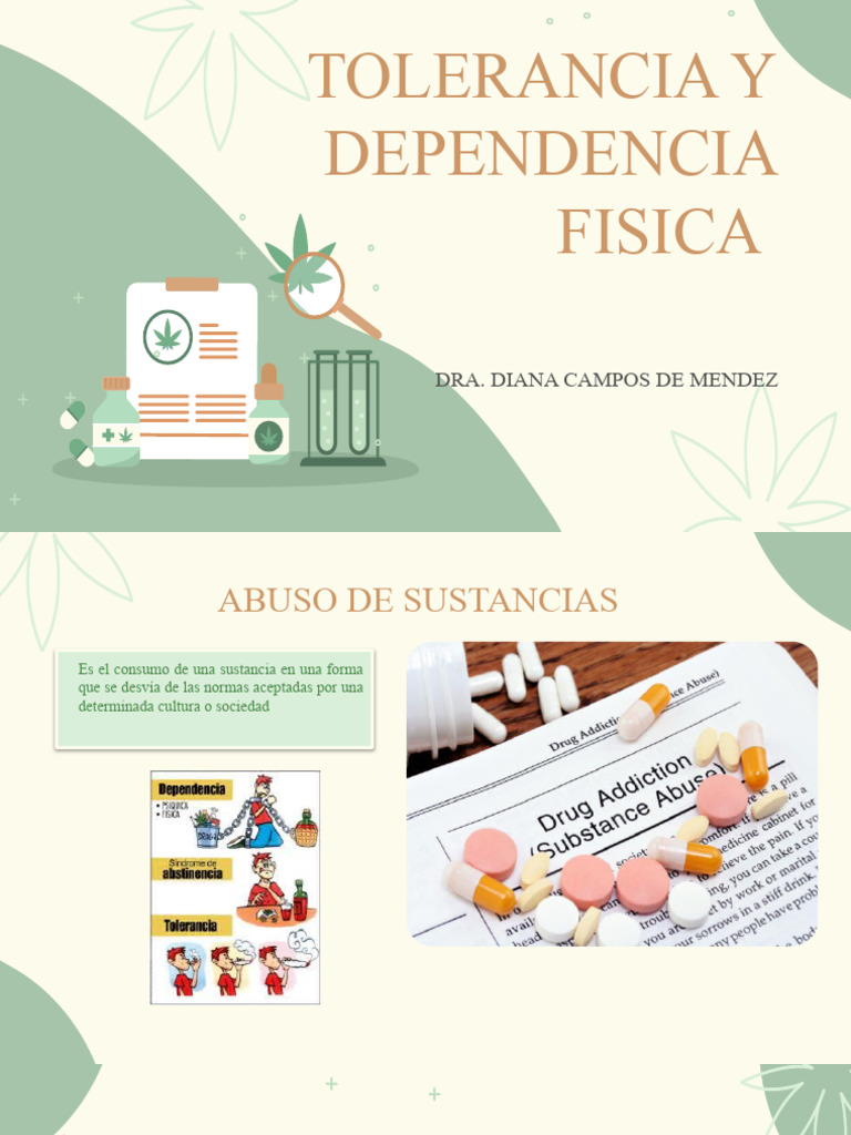 TOLERANCIA Y DEPENDENCIA DE FARMACOS | PDF | La dependencia de sustancias | Cannabis (Droga)