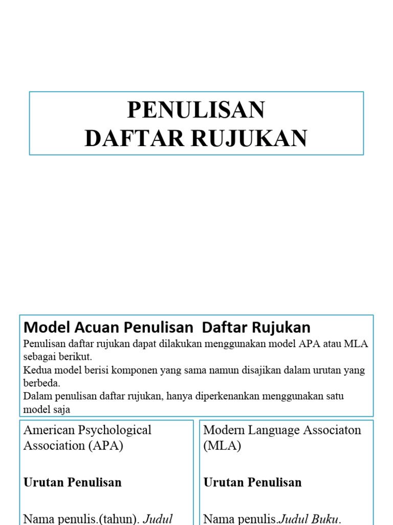 Penulisan Daftar Rujukan | PDF