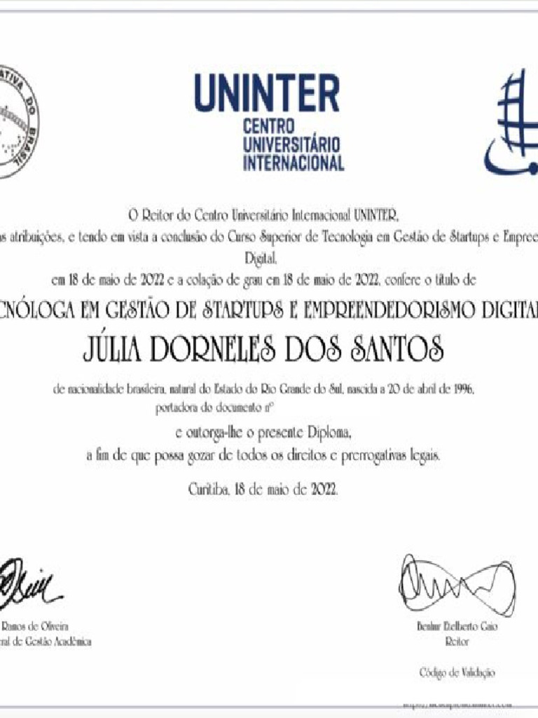 Certificado Uninter | PDF