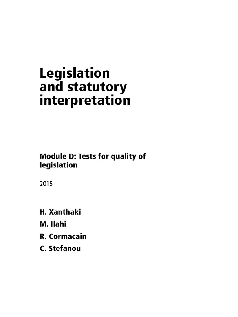 079D - Legislation and Statutory Interpretation - SG | PDF | Rule Of ...