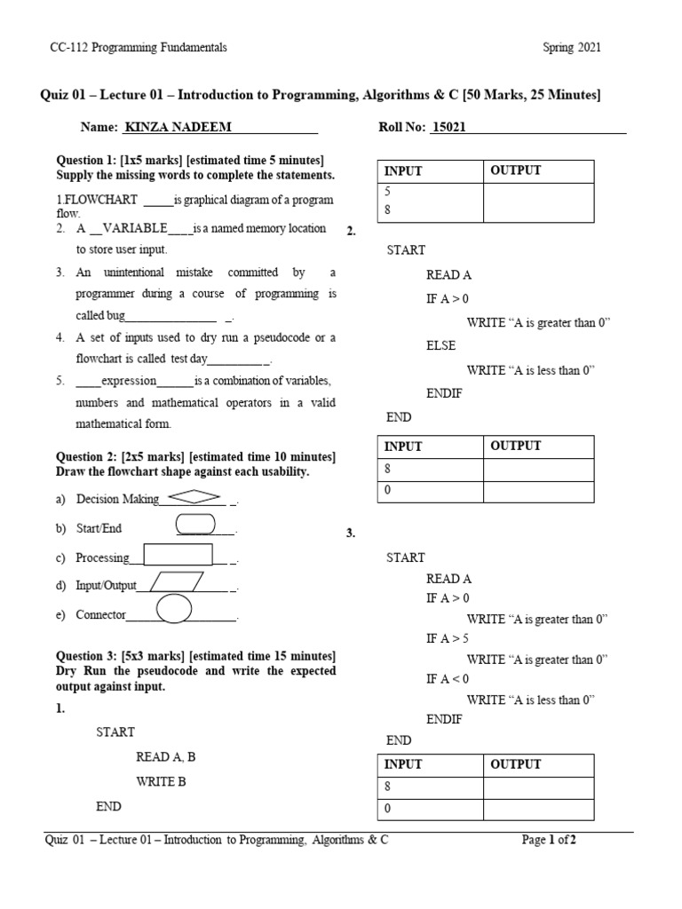 kinza1 | PDF | Computer Programming | Applied Mathematics