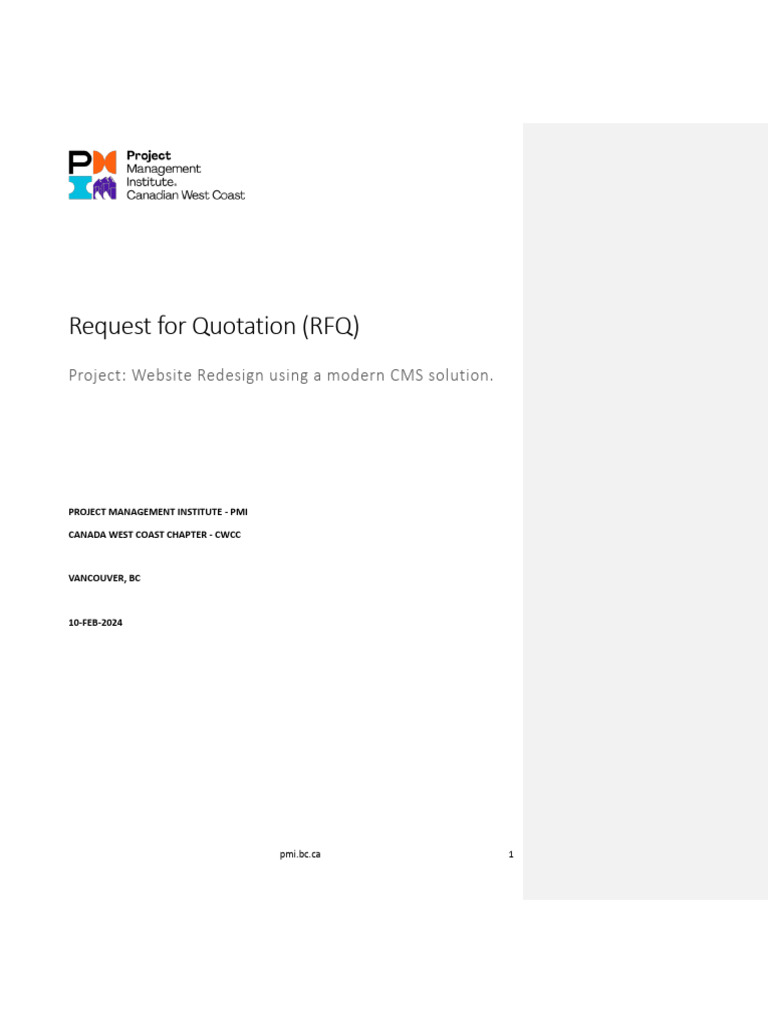 PMI CWCC - Website Redesign - Request For Quotation | PDF | Web ...