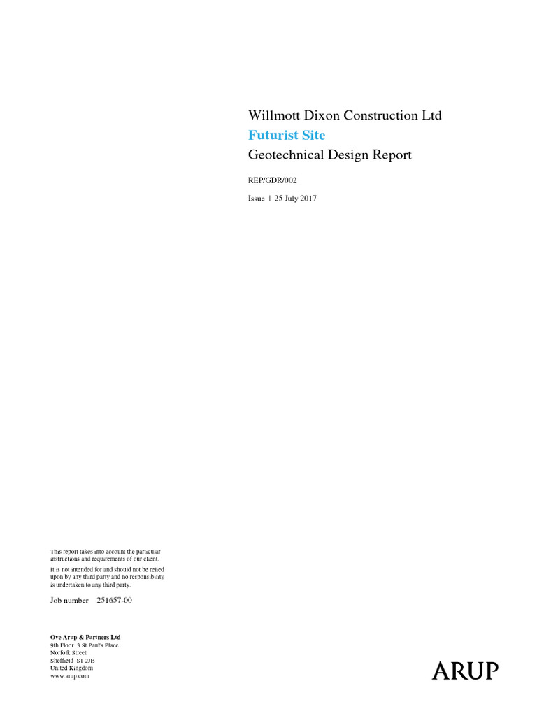 Geotechnical Design Report Arup | PDF | Geotechnical Engineering | Gravel