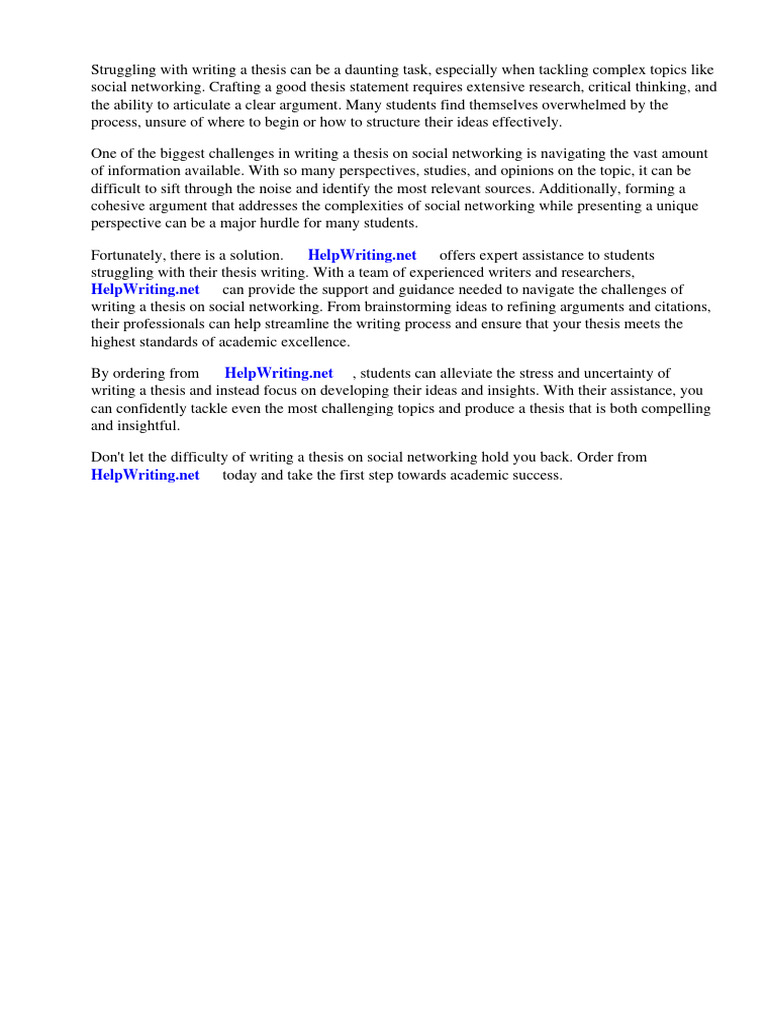 Good Thesis Statement Social Networking | PDF | Social Media | Popular ...