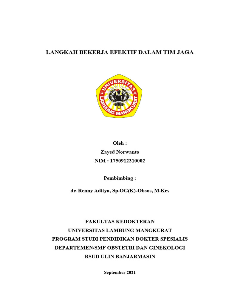 Langkah Bekerja Efektif Dalam Tim Jaga - ZAY | PDF | Karier ...