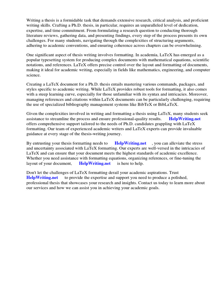 Reference PHD Thesis Latex | PDF | Thesis | Te X