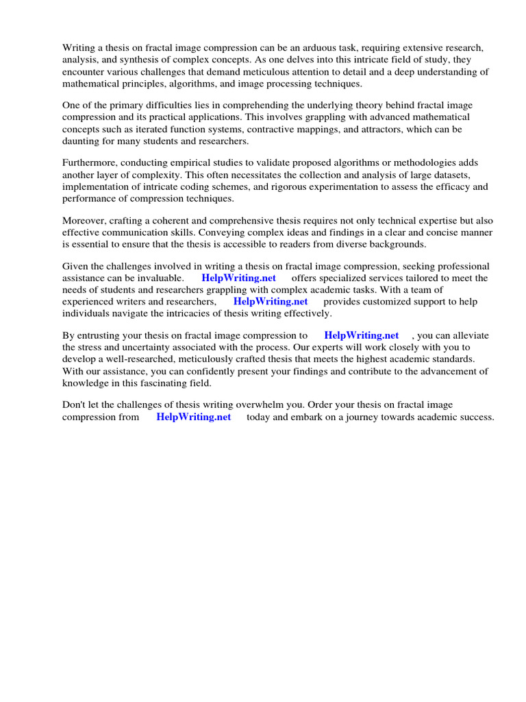 Thesis On Fractal Image Compression | PDF | Data Compression | Wavelet