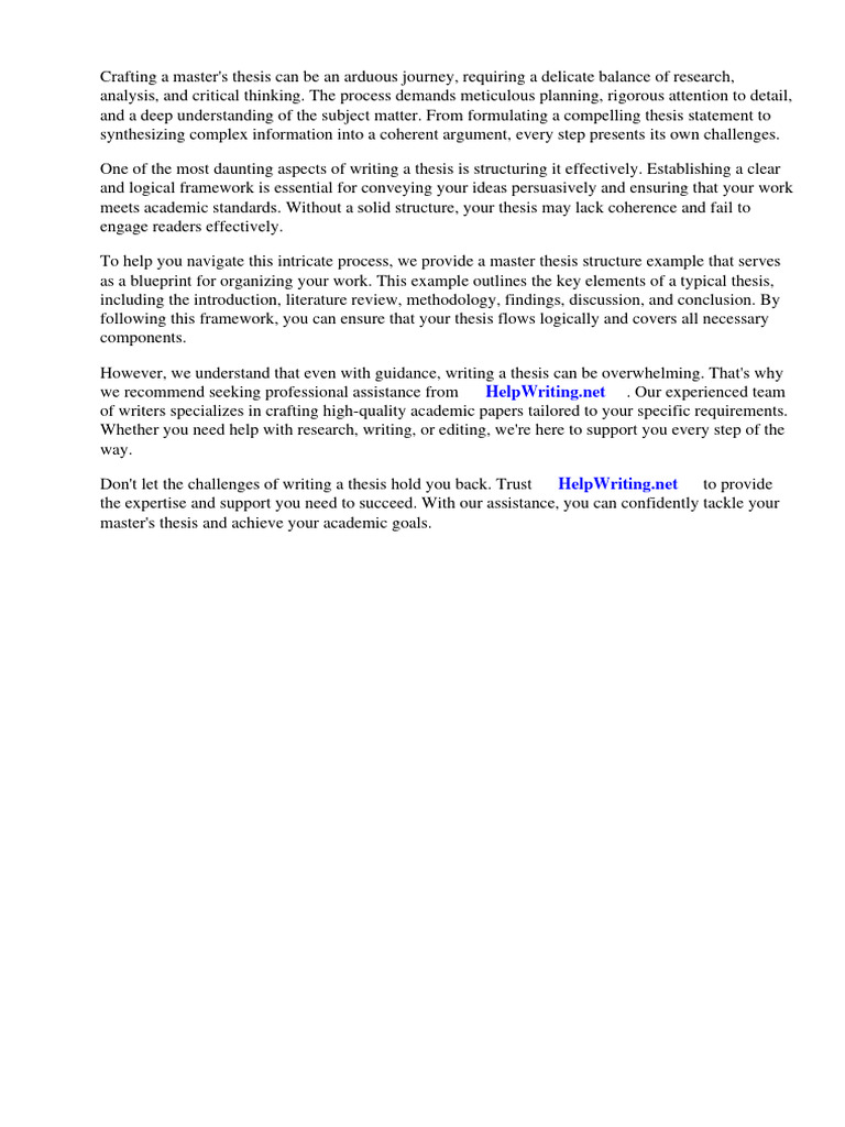 Master Thesis Structure Example | PDF | Thesis
