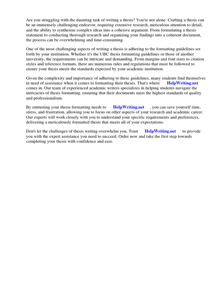 Ubc Thesis Formatting Guidelines | PDF | Thesis | Doctor Of Philosophy