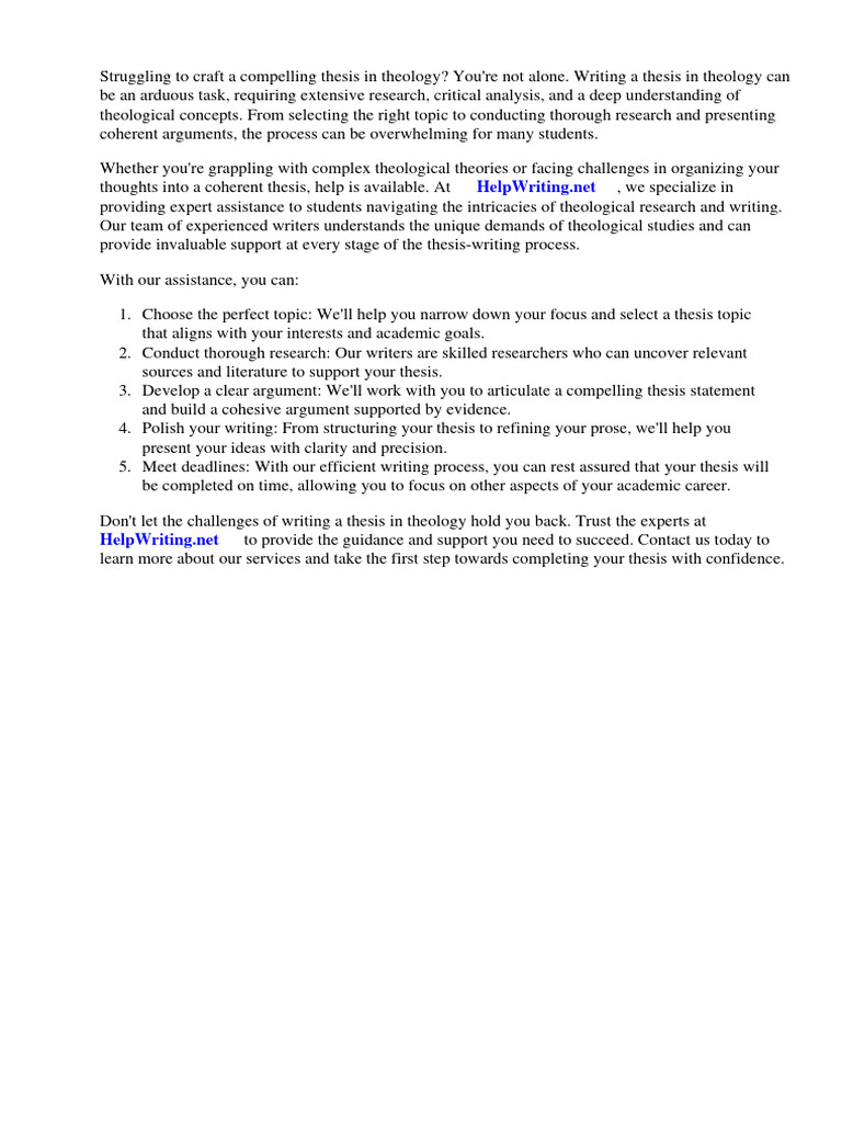 Example Thesis Topics in Theology | PDF | Faith | Thesis