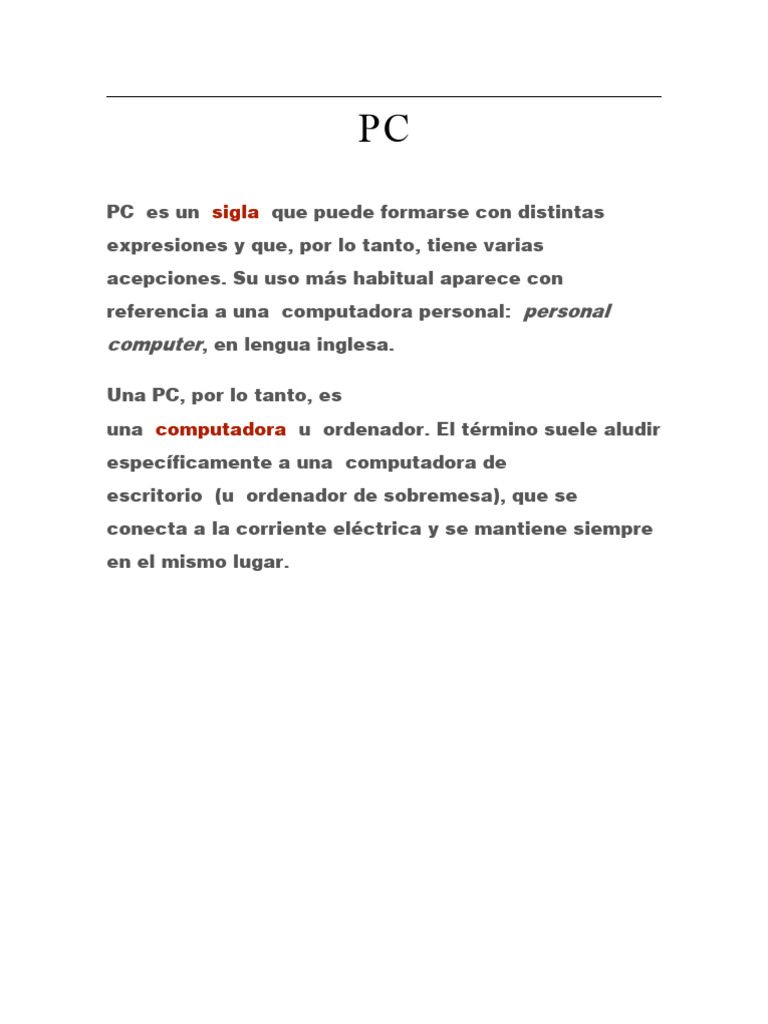 PC Que Es | PDF | Computadoras personales | Ordenador portátil