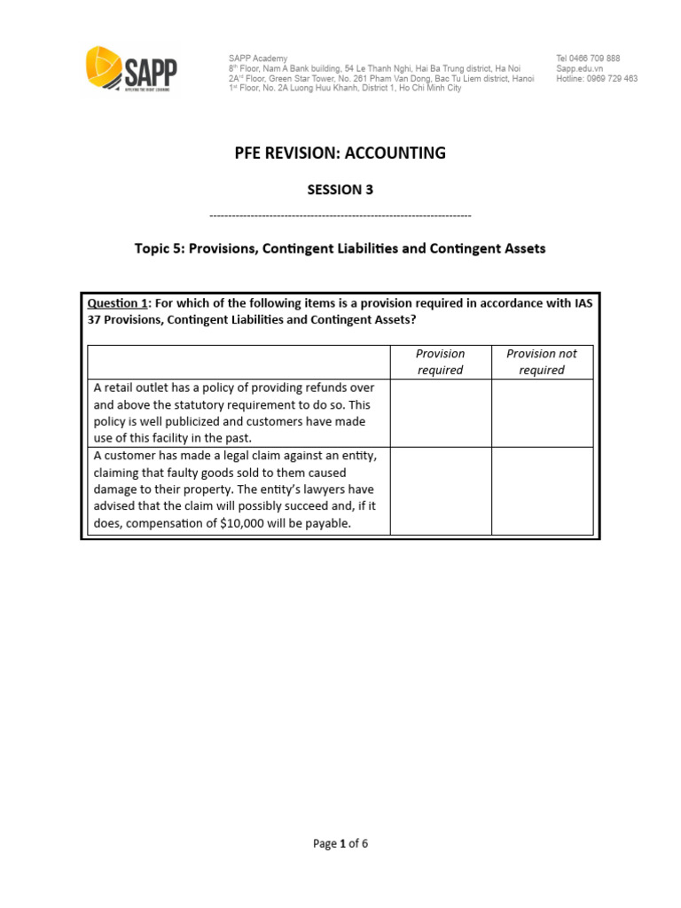 PFE Tutoring Session 3 Q - A (Repaired) | PDF | Hanoi | Financial Statement