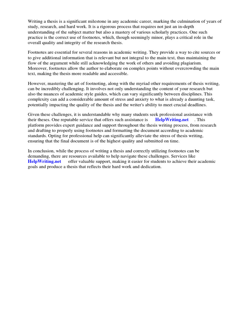 Footnote in Research Thesis | PDF | Note (Typography) | Citation