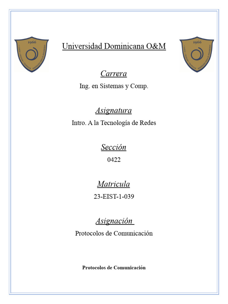 Protocolos De Comunicacion Pdf Protocolos De Internet Protocolo 5984