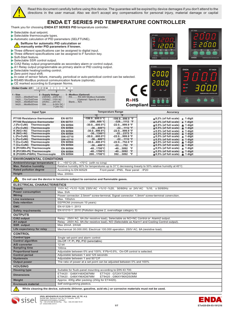 Etx 420 | PDF | Parameter (Computer Programming) | Thermocouple