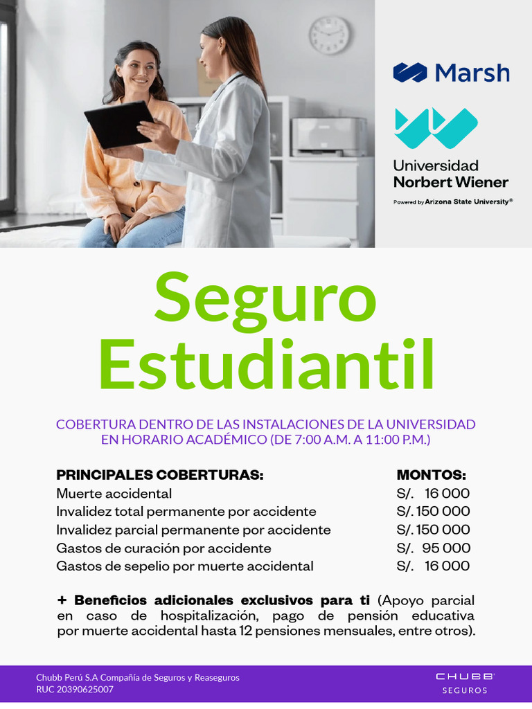Seguro Estudiantil Chubb Perú: Cobertura y Clínicas Afiliadas | PDF ...