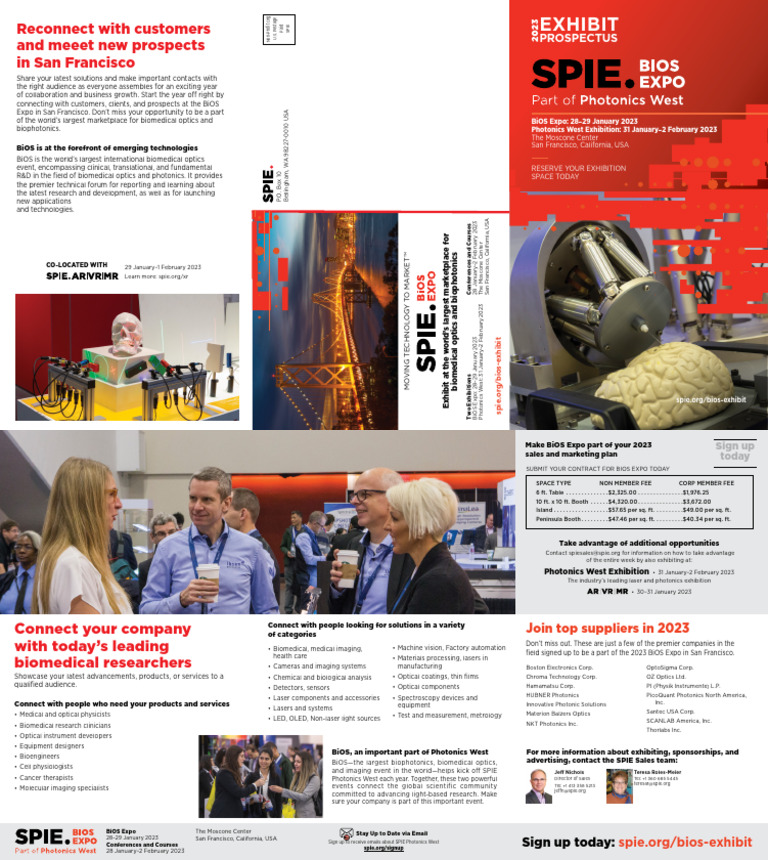 BiOS2023 Ex Prospectus LR | PDF | Spie | Photonics