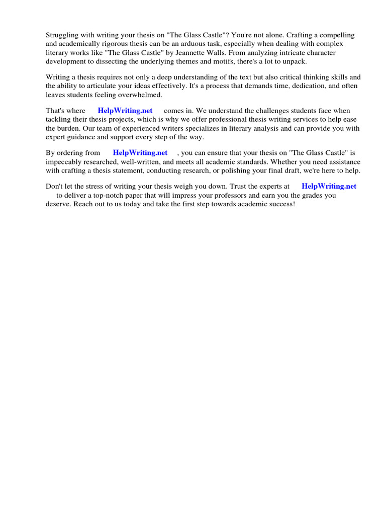 The Glass Castle Thesis | PDF