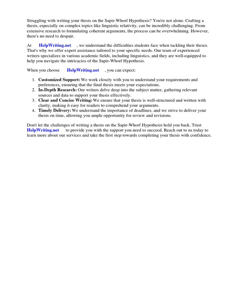 Sapir Whorf Hypothesis Definition | PDF | Semantics | Linguistics