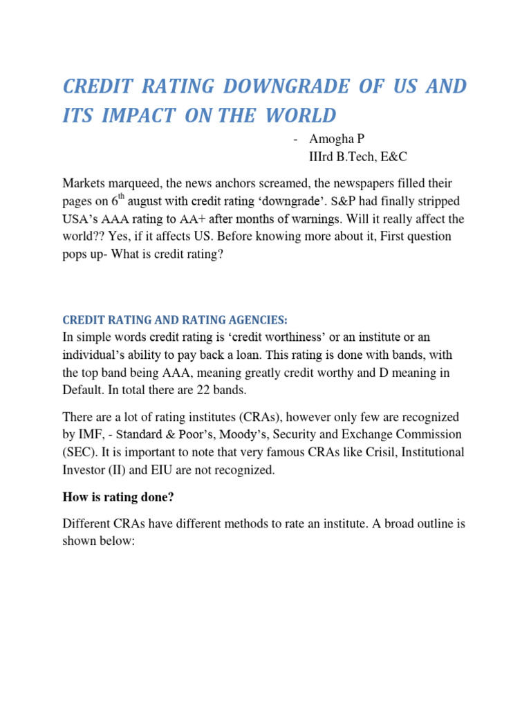 Credit Rating | Download Free PDF | Monetary Policy | Bond Credit Rating