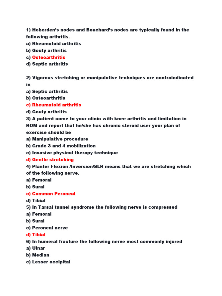 MSK MCQS | PDF | Anatomical Terms Of Motion | Elbow