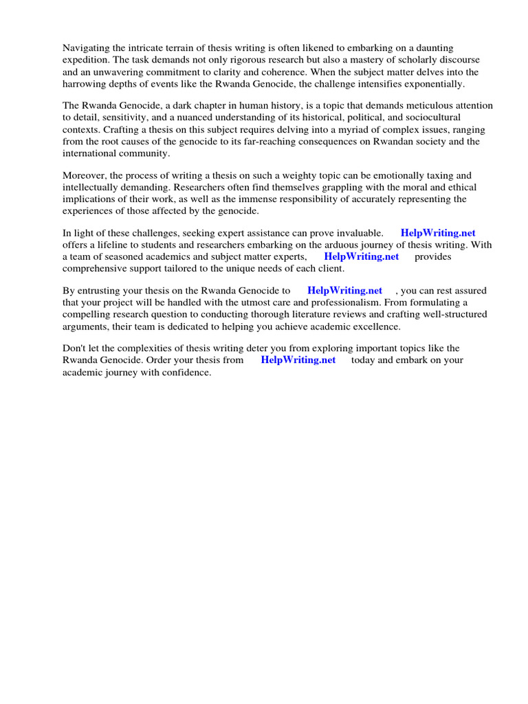 Thesis Rwanda Genocide | PDF | Rwandan Genocide | Hutu