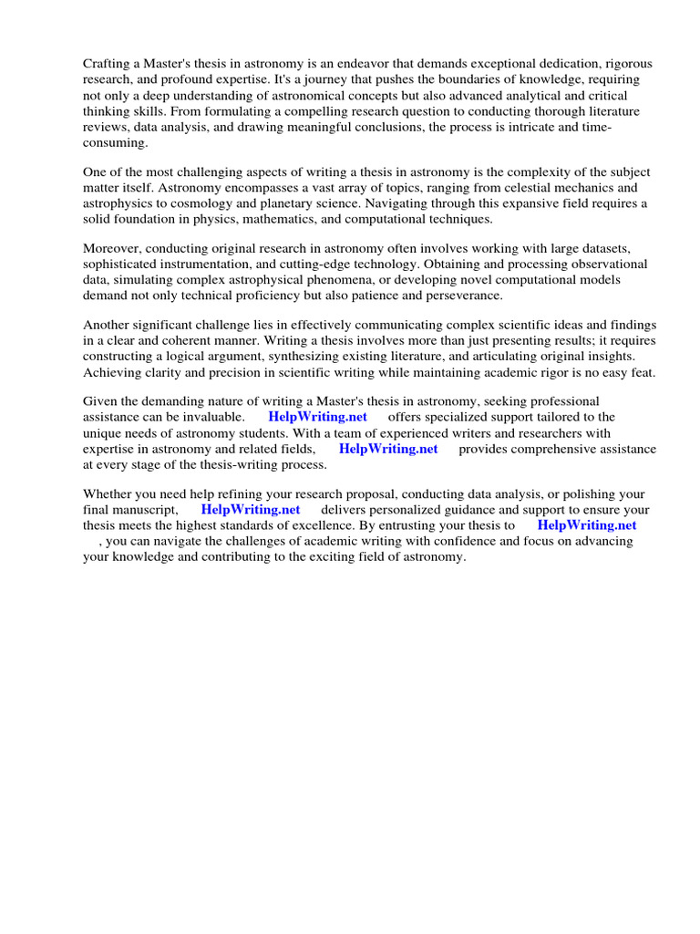 Master Thesis Astronomy | PDF | Astronomy | Astrophysics