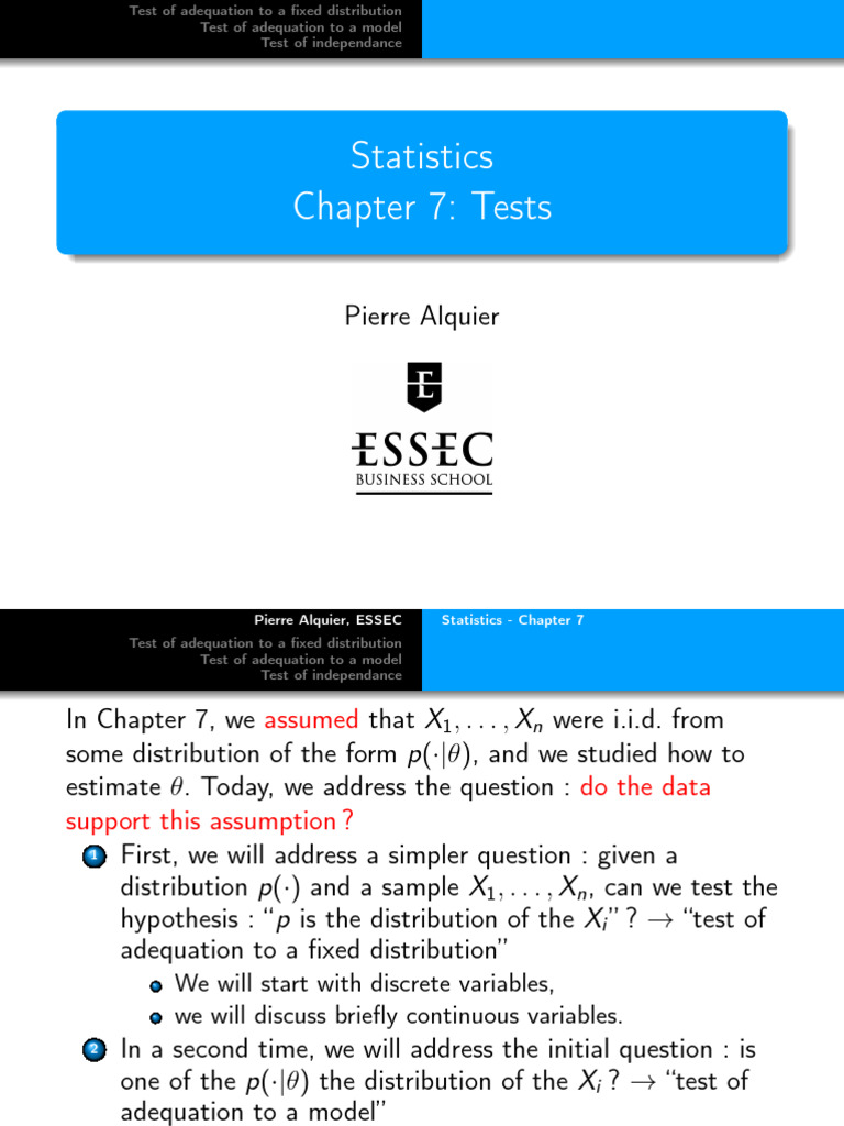 chapter_7_moodle | PDF | P Value | Probability Distribution