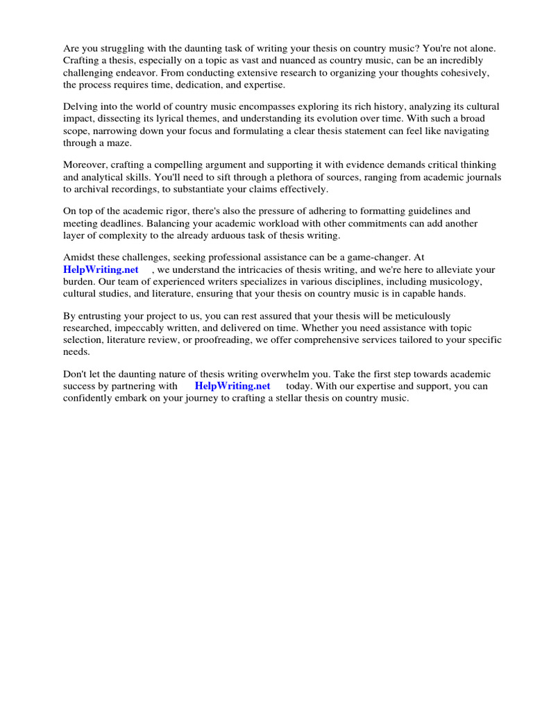 Thesis on Country Music | PDF | Country Music | Thesis