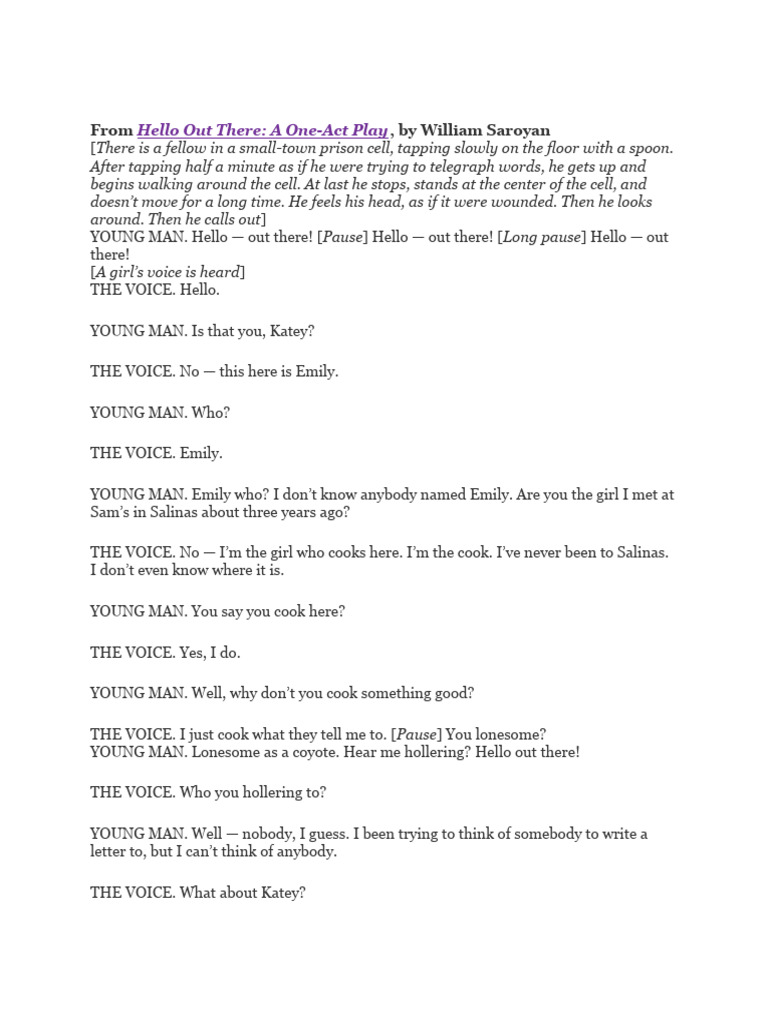 Hello Out There | PDF | Art | Poetry