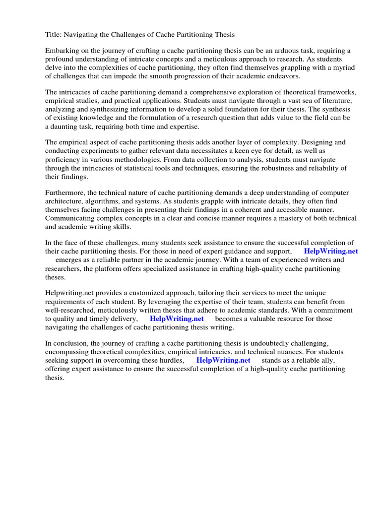 Cache Partitioning Thesis | PDF | Cpu Cache | Cache (Computing)