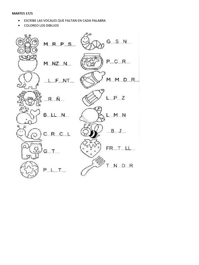 (Template) TAREA PRIMER GRADO SEMANA DEL 17 AL 20 | PDF | Artes del ...