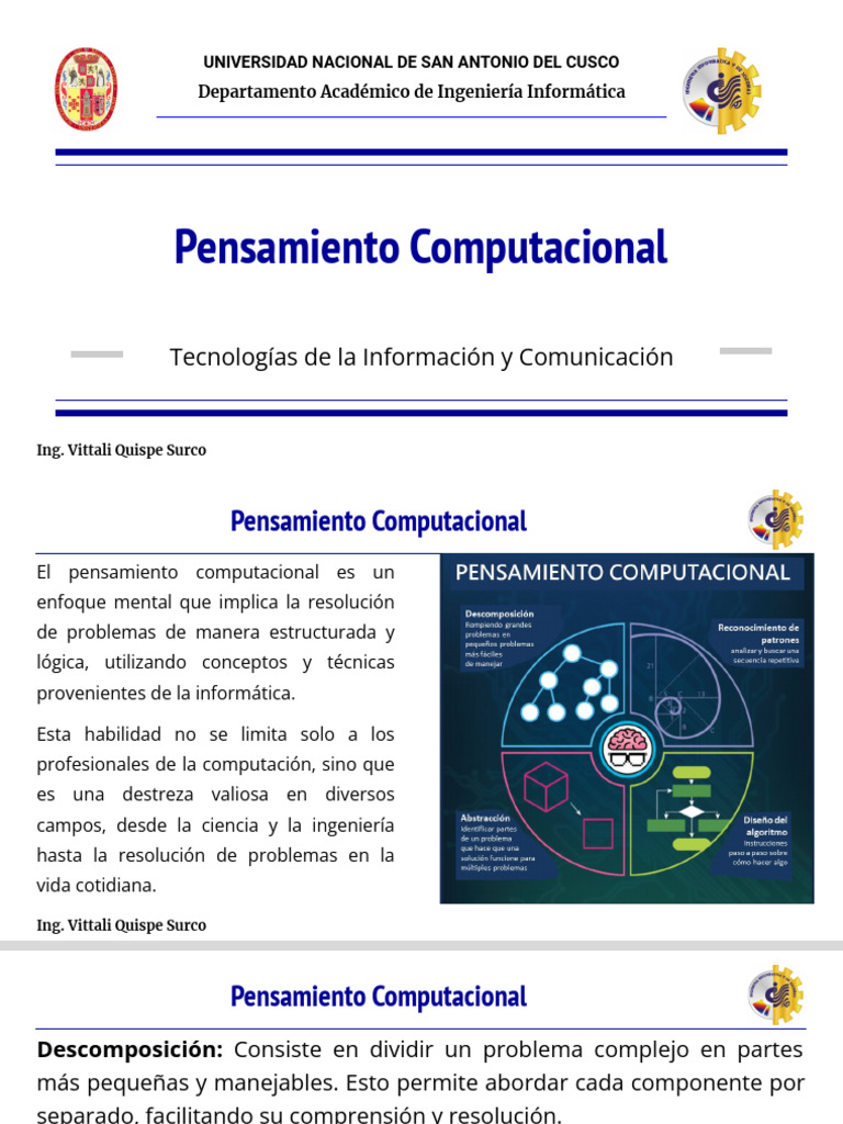 TIC S06 - Pensamiento Computacional | PDF | Pensamiento | Ciencias de la Computación