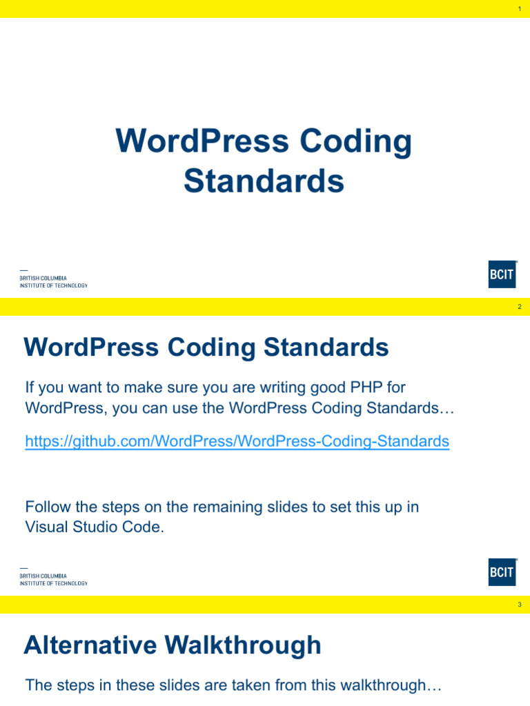 WordPress Coding Standards Setup Guide | PDF | Word Press | Php