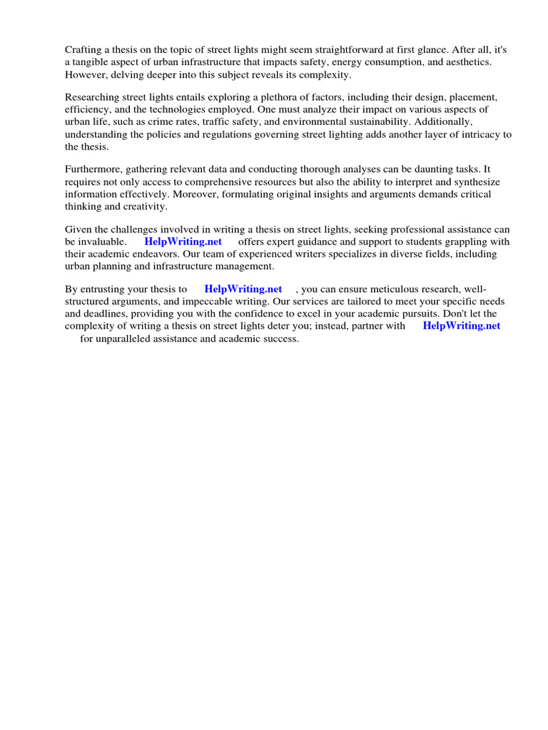 Street Light Thesis | PDF | Street Light | Lighting