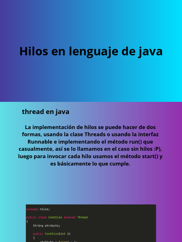 Exposicion Hilos | PDF | Hilo (Computación) | Java (lenguaje de programación)