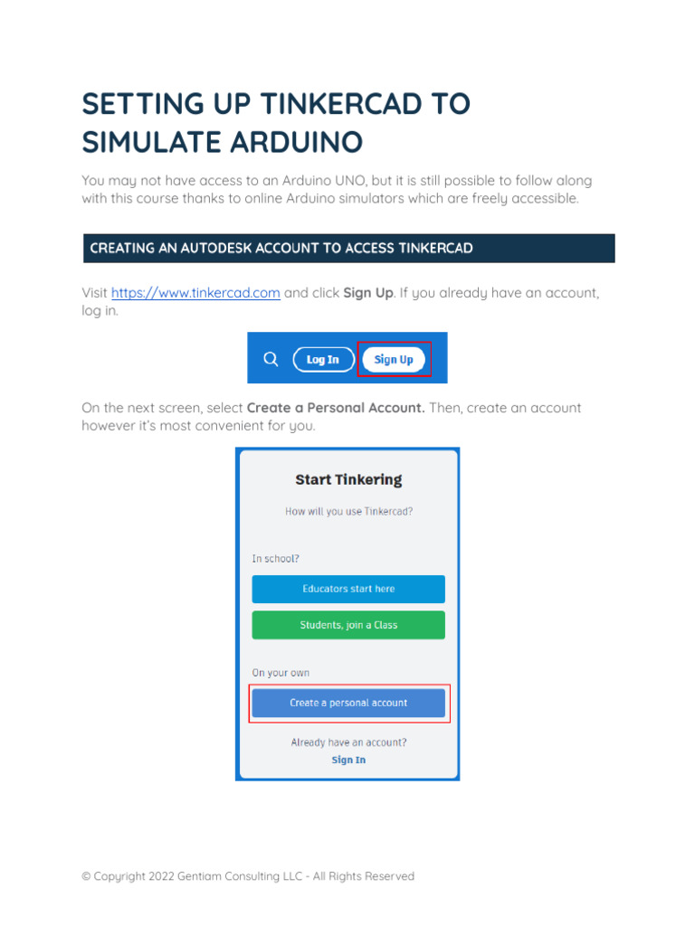 Setting Up Tinkercad To Simulate Arduino | PDF | Computers