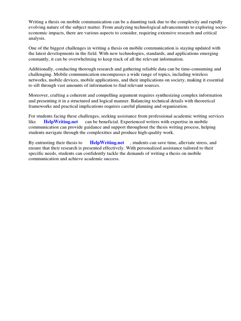 Thesis Topic On Mobile Communication | PDF | Mobile Phones | Telephone Thesis Topic On Mobile Communication | PDF | Mobile Phones | Telephone