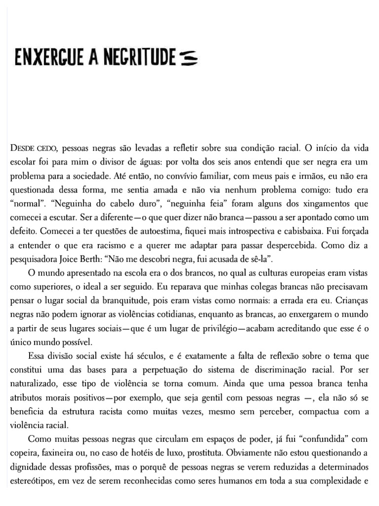 Enxergue A Negritude | PDF