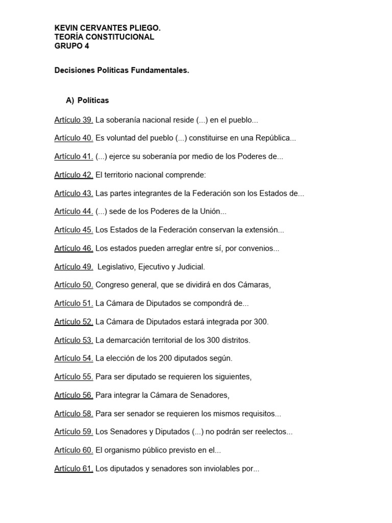 ARTICULOS DE LA CONSTITUCIÓN | PDF | Legislador | Judicaturas