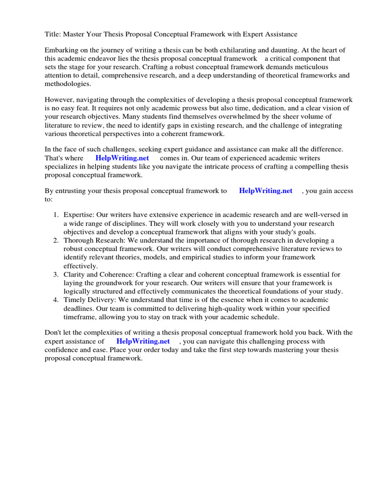 Thesis Proposal Conceptual Framework | PDF | Thesis | Theory