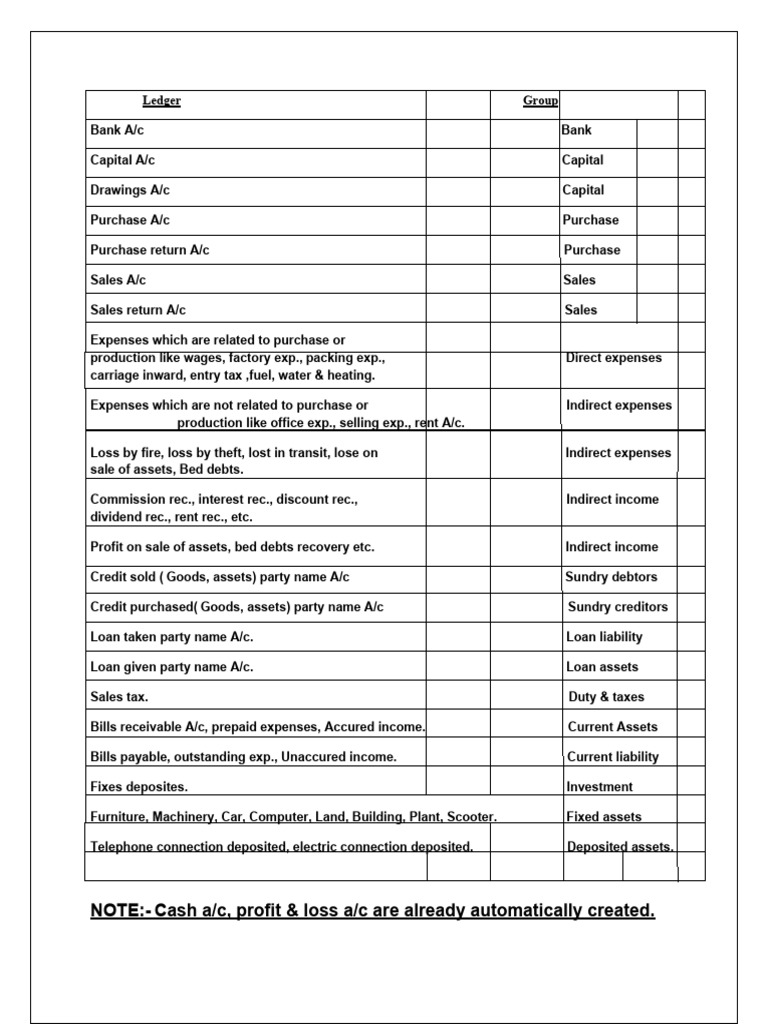 Tally Ledger Group | PDF